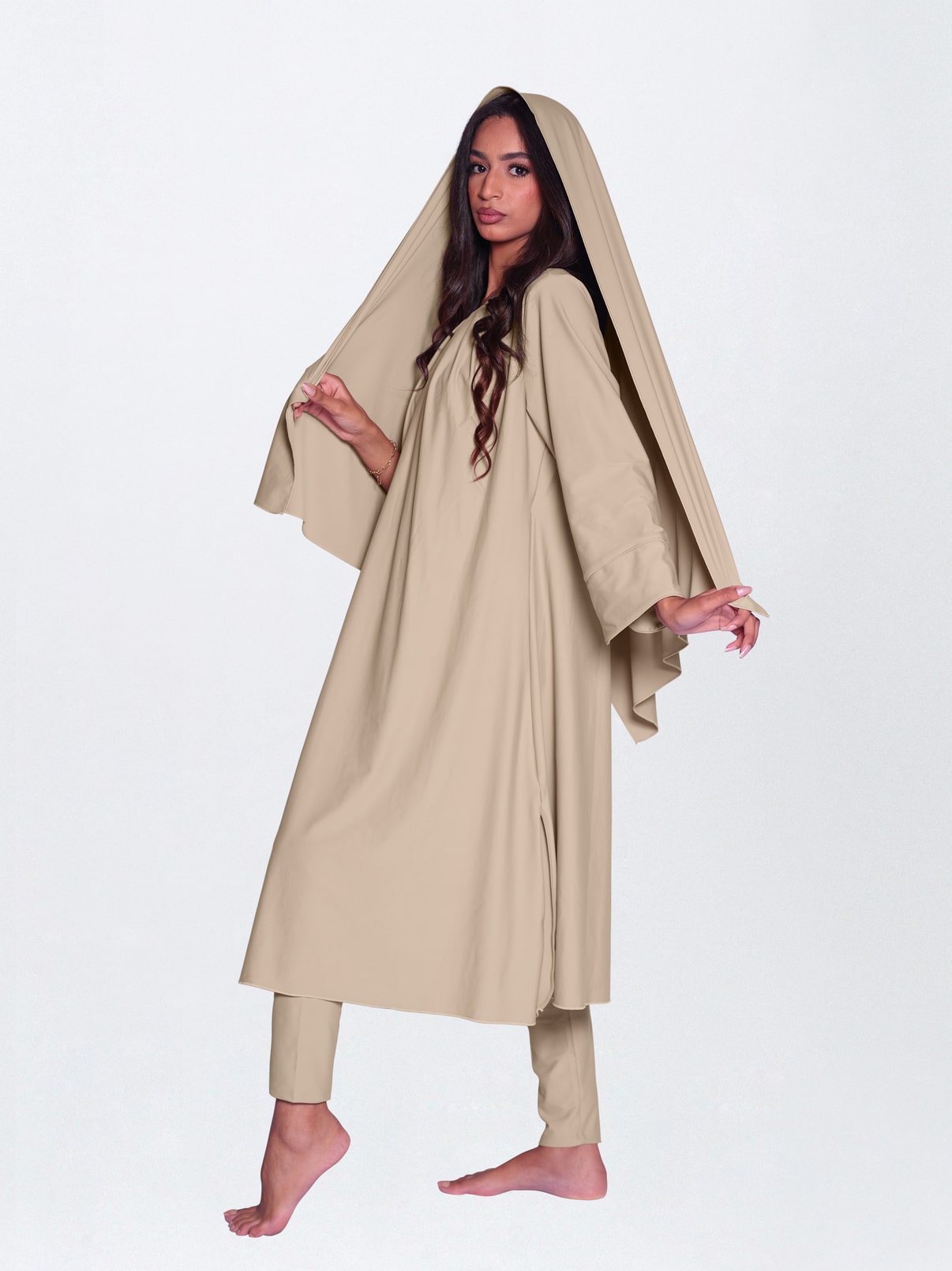 Louisa Semi-Burkini Taupe – MYKINY BRAND